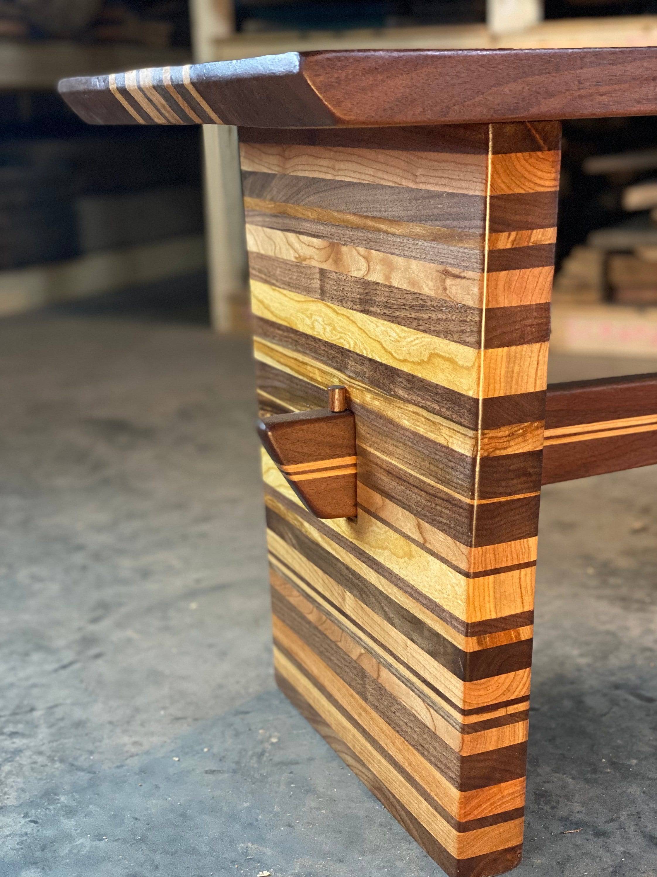 Striped Bench | Walnut Cherry Oak | Entry Bench | Artistic | Unique ...