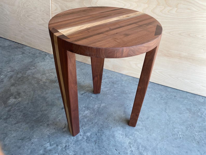 Round End Table Circle Cherry Wood Dovetail Handmade Joinery No ...