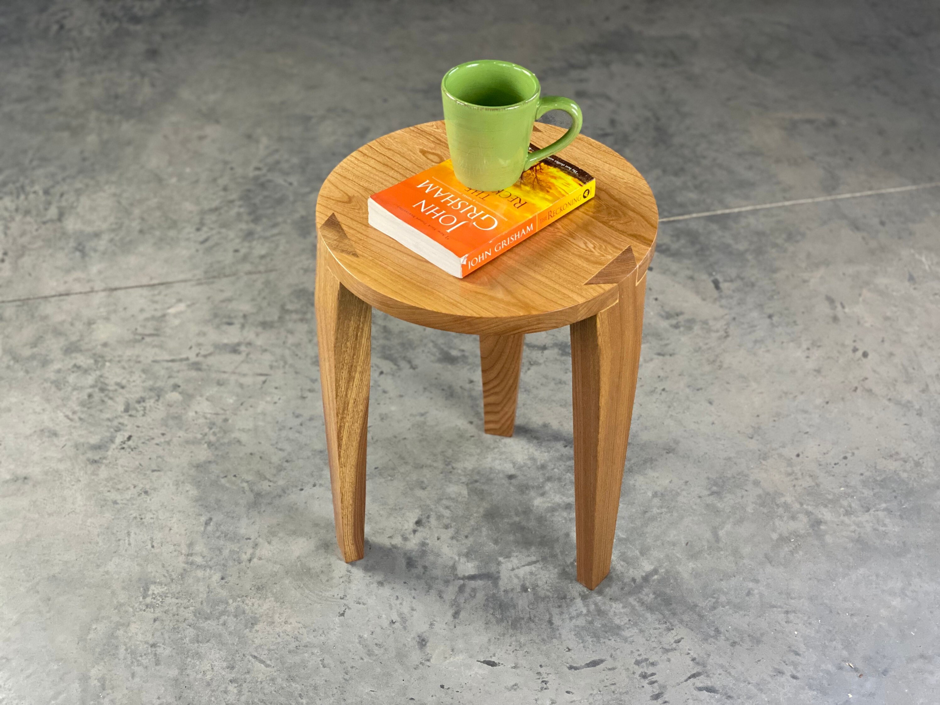 Round End Table | Circle | Cherry | Wood | Dovetail | Handmade ...