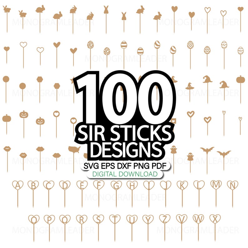 Stir Sticks SVG Bundle: 100 Laser Cut Cake Topper Designs - Etsy