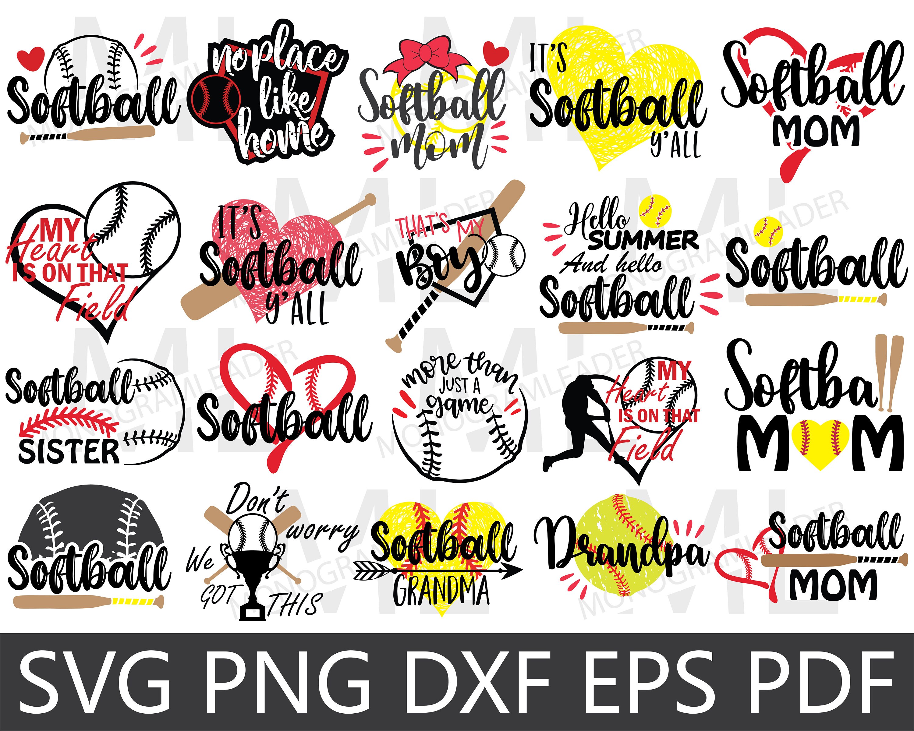 Softball SVG Bundle: 115 Designs, Mom, Clipart (digital Download) - Etsy