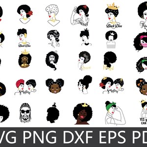 Afro Woman SVG, Afro Girl Svg, Afro Bundle Svg, Afro Lady Svg, Curly ...