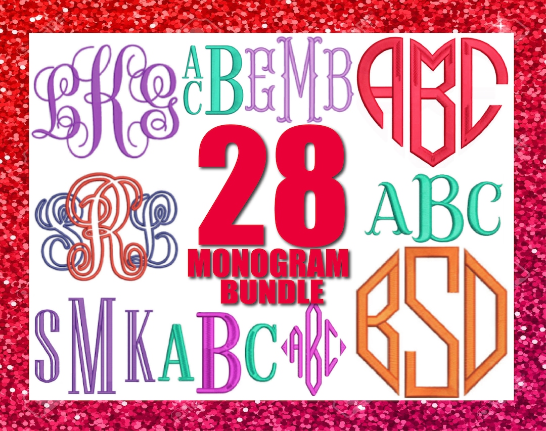 28 Monogram Embroidery Fonts: Machine Embroidery Designs (digital ...