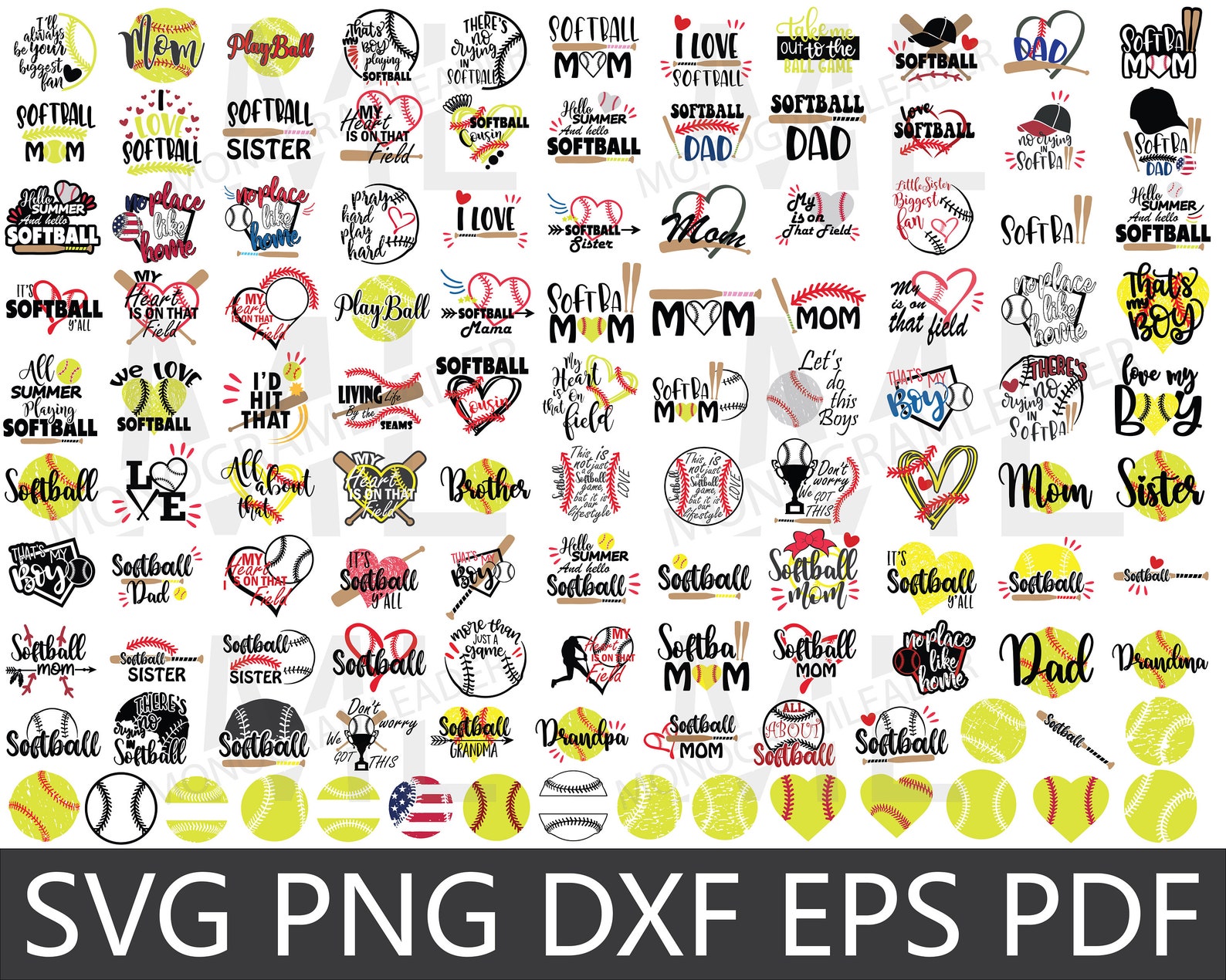 Softball SVG Bundle: 115 Designs, Mom, Clipart (digital Download) - Etsy