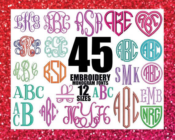 Elegant Monogram Embroidery Font Elegant Machine Embroidery Design ...