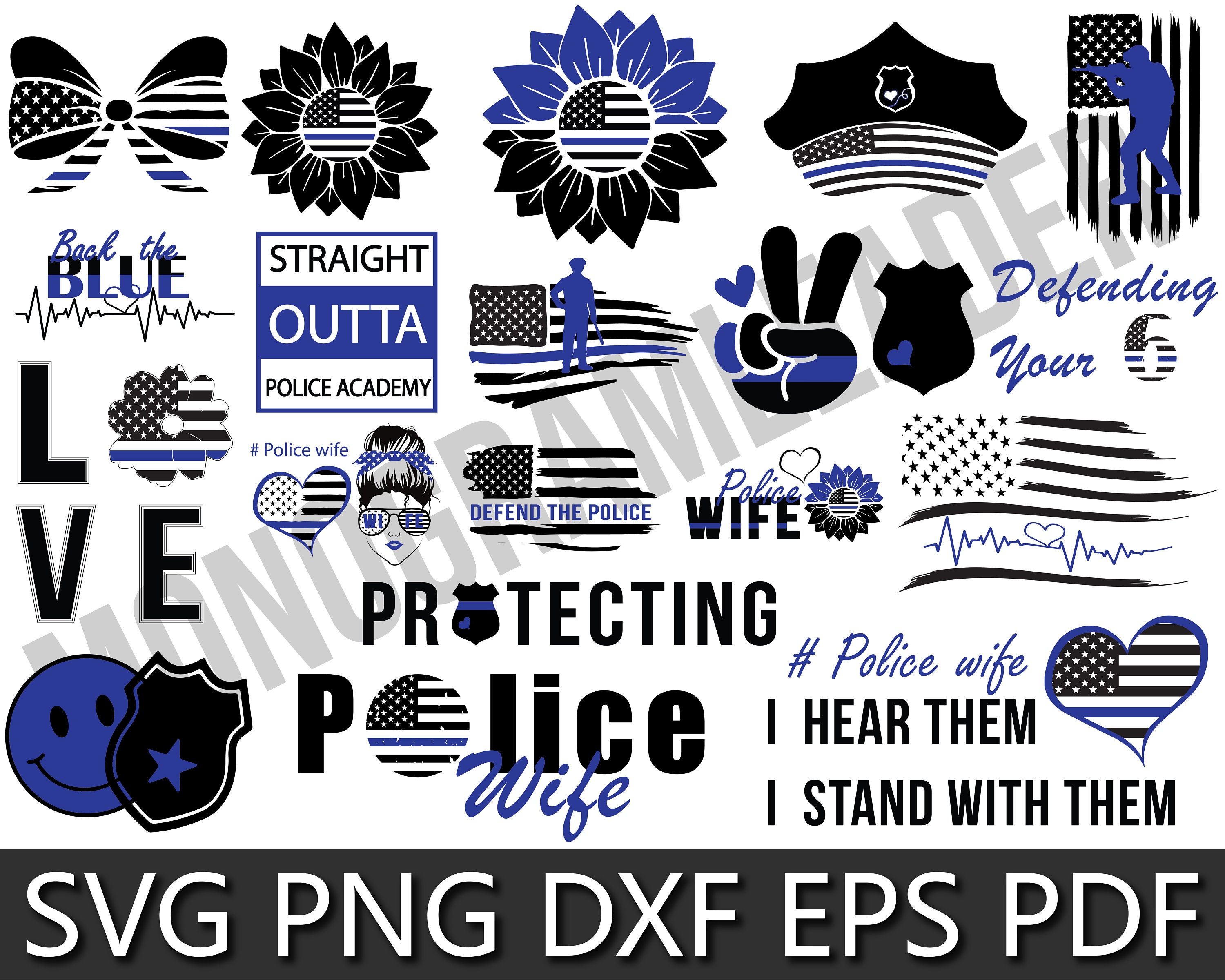 Police SVG Bundle Police Flag Svg Thin Blue Line Svg - Etsy Canada