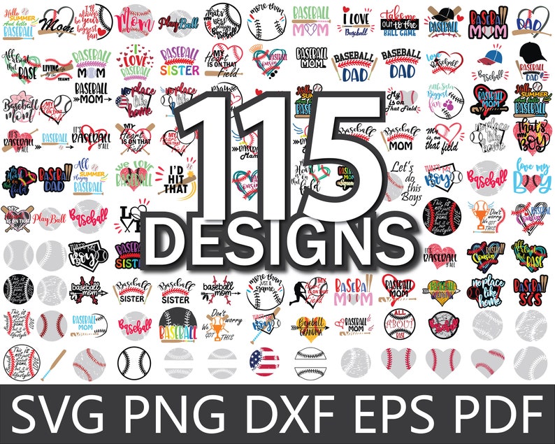 Baseball SVG Bundle: 115 Designs for Cricut (digital Download) - Etsy