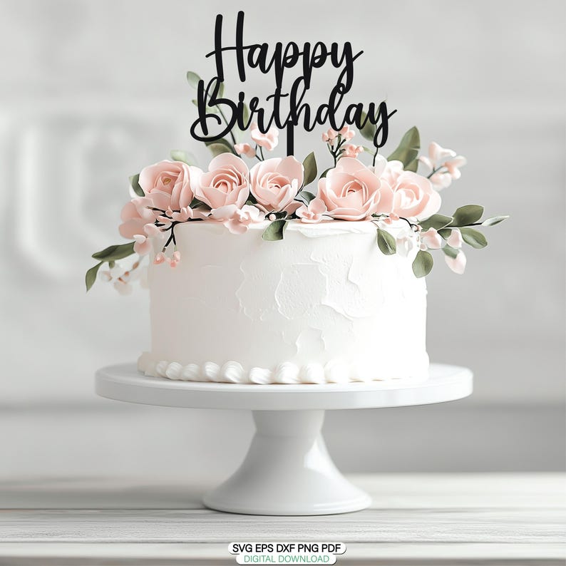 Cake Topper SVG Bundle: Birthday & Wedding Laser Cut Files (digital ...