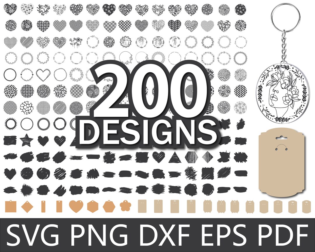 Keychain SVG, Keychain Bundle SVG, Keychain Pattern SVG Bundle, Round ...