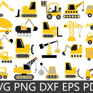 Construction Trucks SVG: Excavator, Digger, Dump Truck Clipart (50 ...