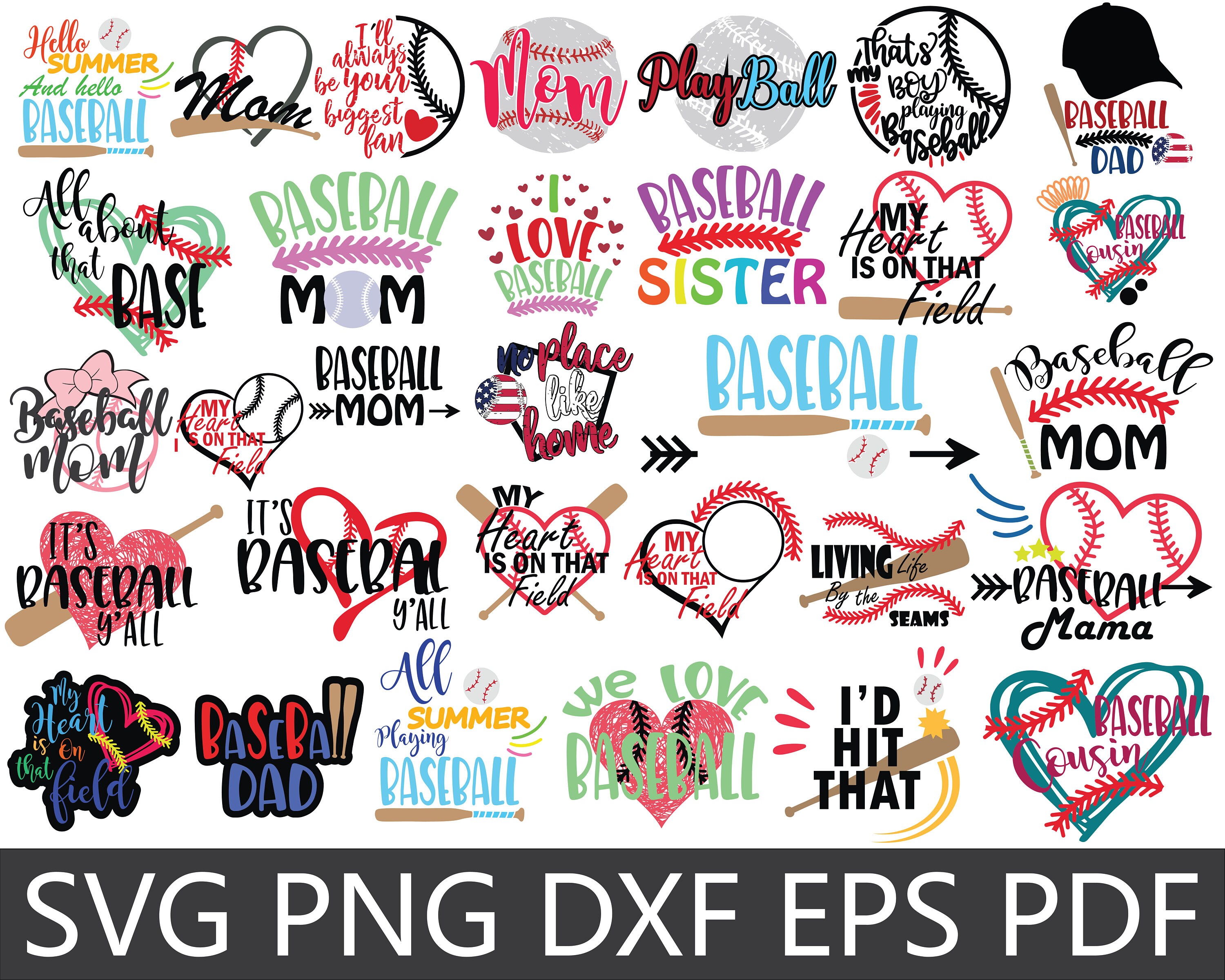 Baseball SVG Bundle: 115 Designs for Cricut (digital Download) - Etsy
