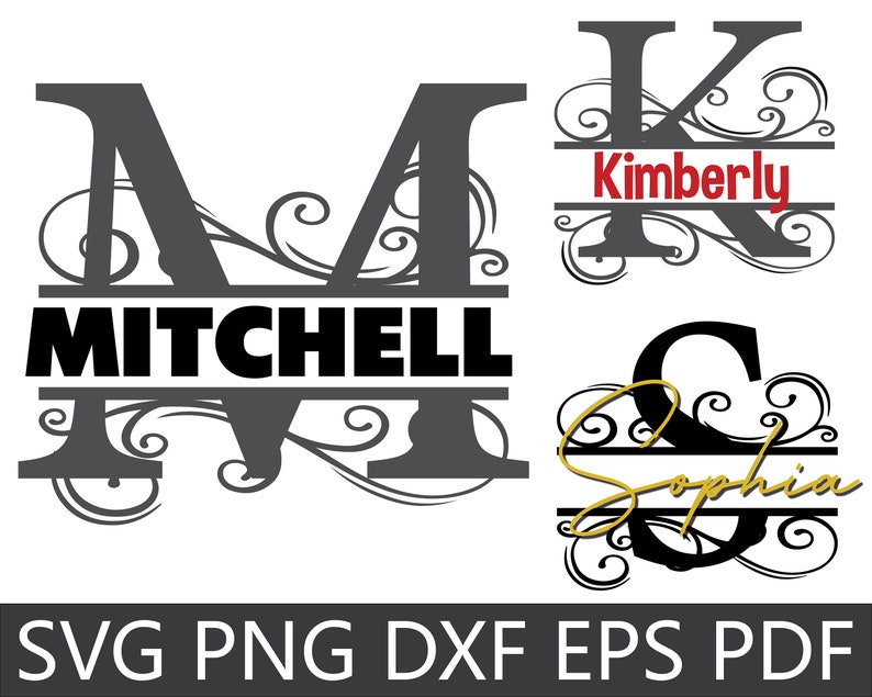 Split Monogram SVG Split Monogram Frame Alphabet SVG - Etsy