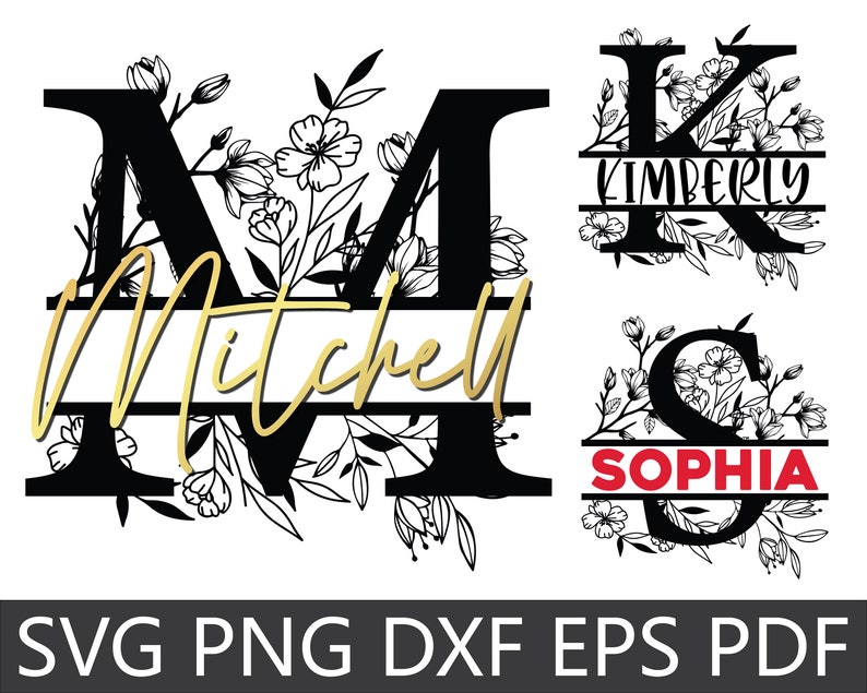 Split Monogram SVG Split Monogram Frame Alphabet SVG - Etsy