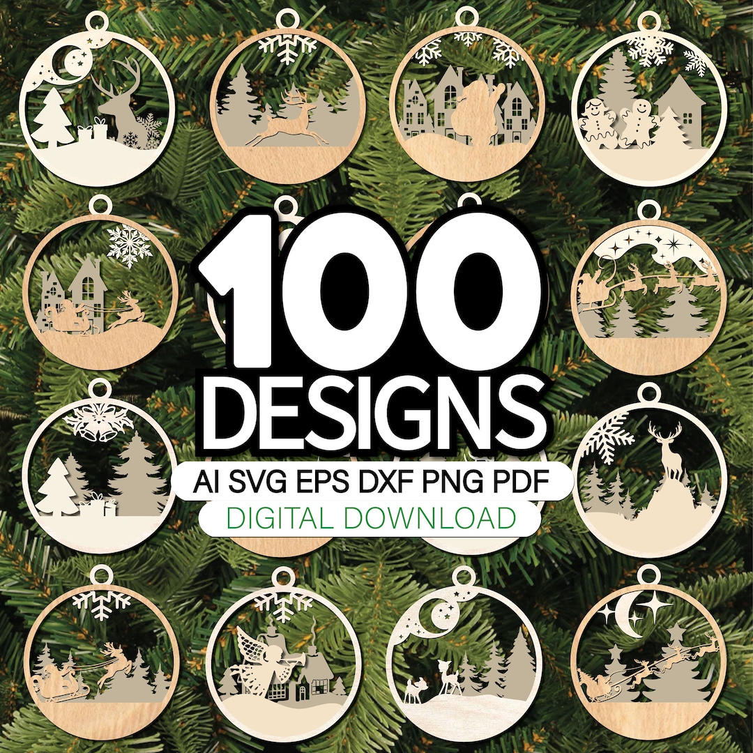 Christmas Ornament SVG Bundle: 3-layer Laser Cut Files for Christmas - Etsy