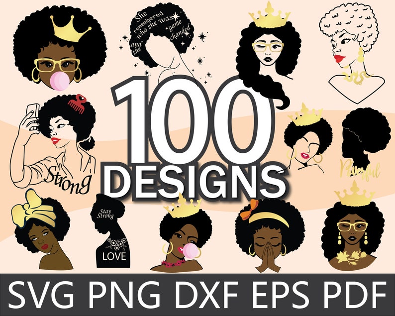 Afro Woman SVG Afro Girl Svg Afro Bundle Svg Afro Lady Svg - Etsy