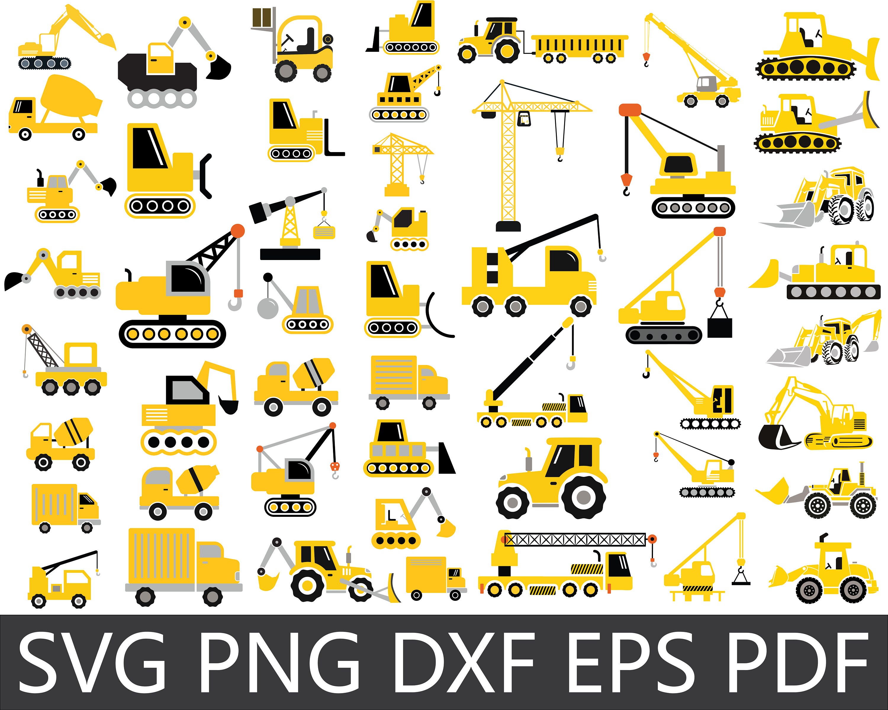 Construction Svg Trucks Svg Files Excavator Svg Dump Truck - Etsy Australia