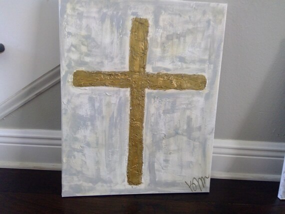 Textured acrylic Cross painting on 16x20 canvas | Etsy