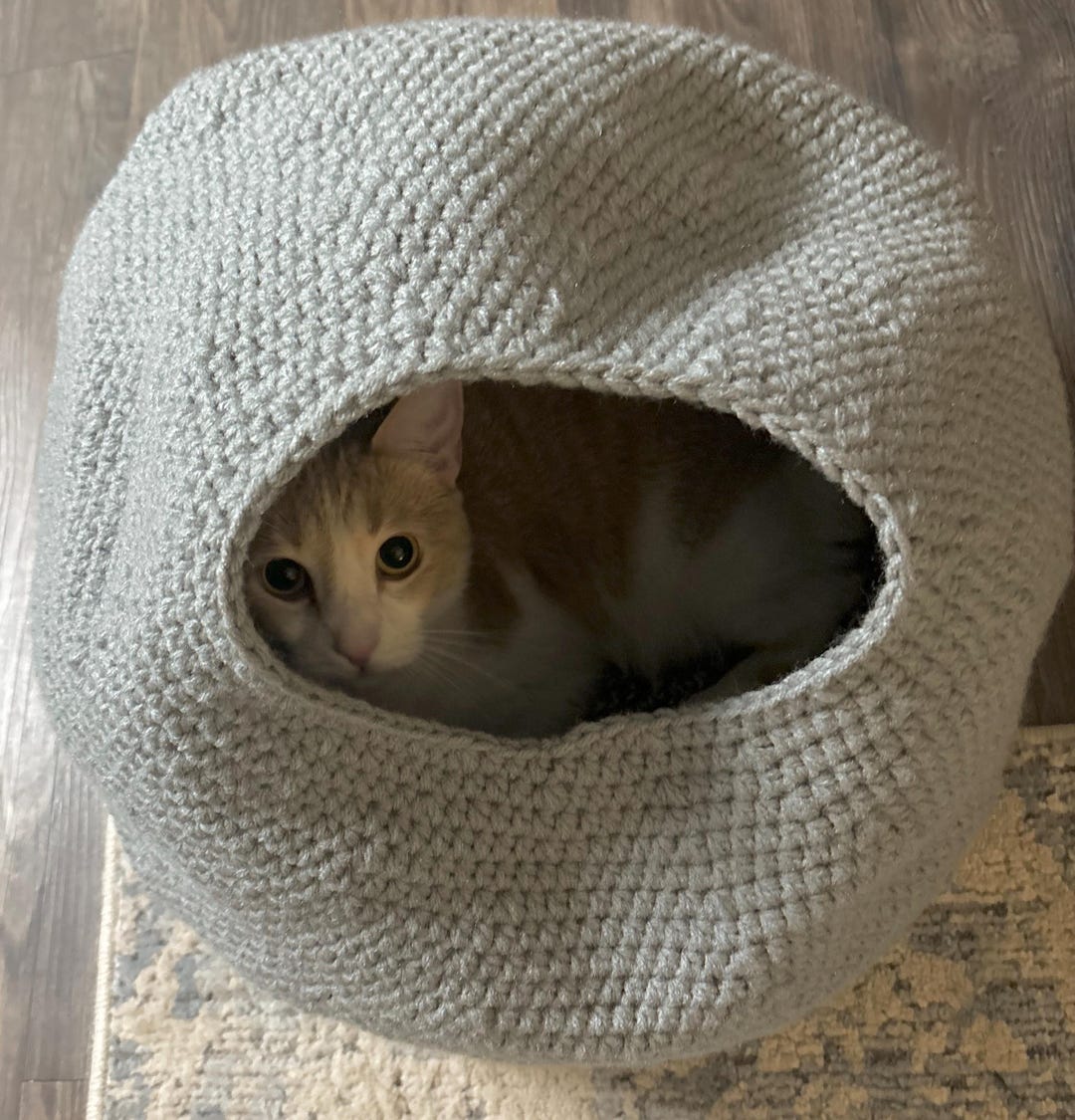 Hand Crocheted Cat Pod Bed - Etsy