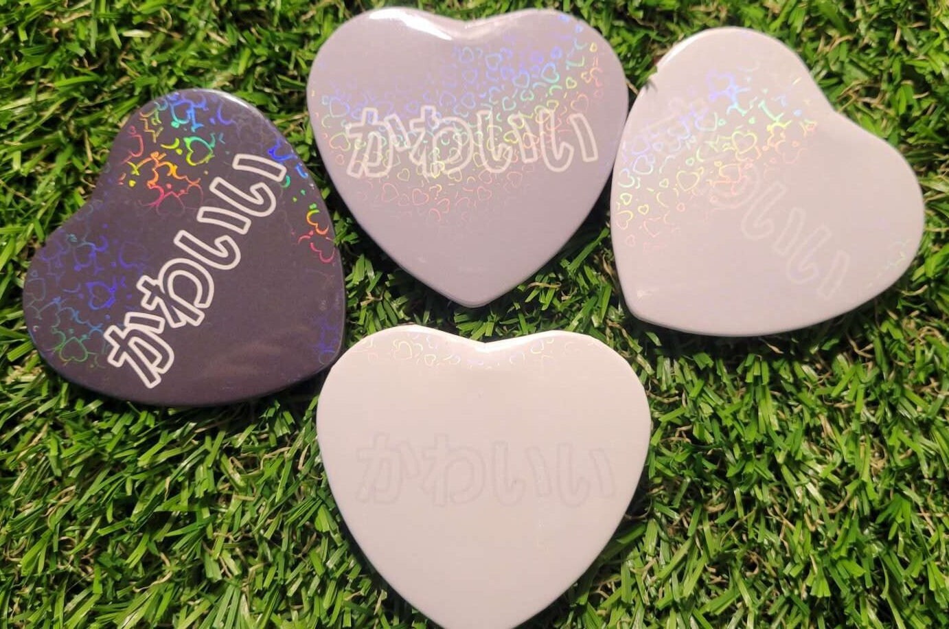 Pastel Kawaii Heart Badges - Etsy
