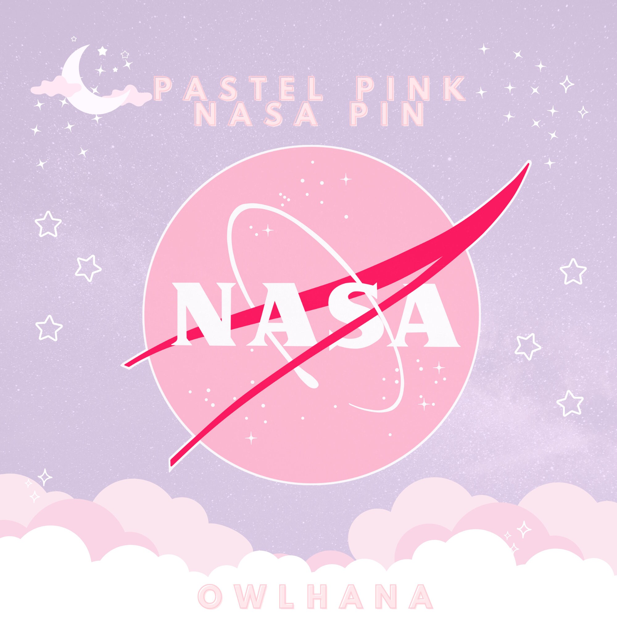 Pastel Pink Space Pin - Etsy