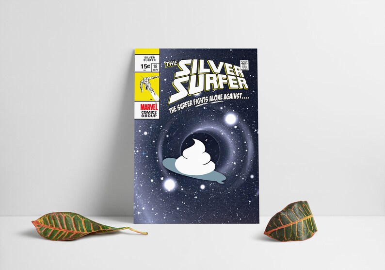 Silver Surfer Poop Poster | Marvel | Silver Surfer | Bathroom Art ...