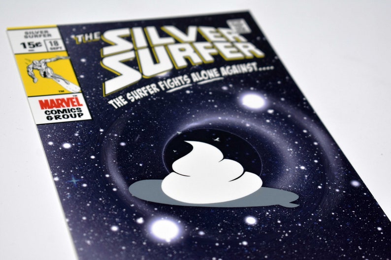 Silver Surfer Poop Poster | Marvel | Silver Surfer | Bathroom Art ...