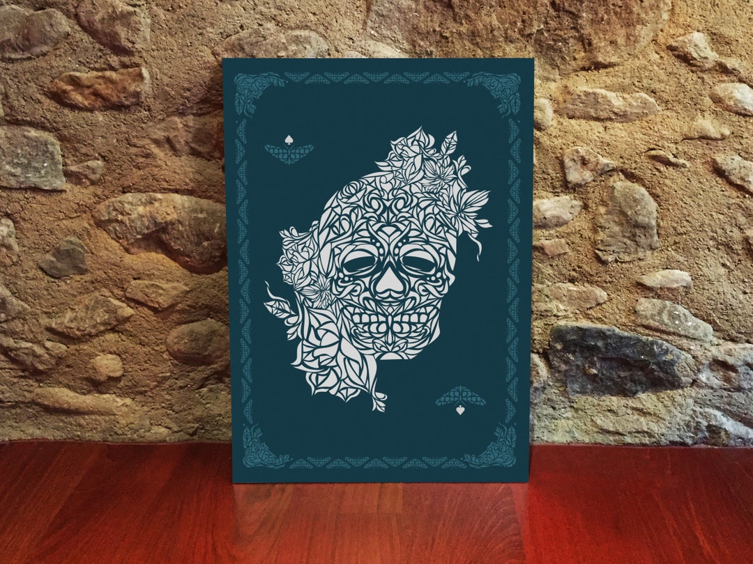 Papercut Skull | Print | Illustration | Poster | 8x10 | 11x14 - Etsy