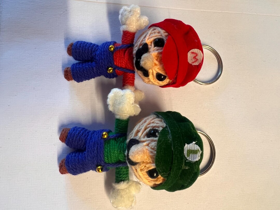 Mario & Luigi - Set 2 X Handmade Lucky Superhero Supervillain String ...