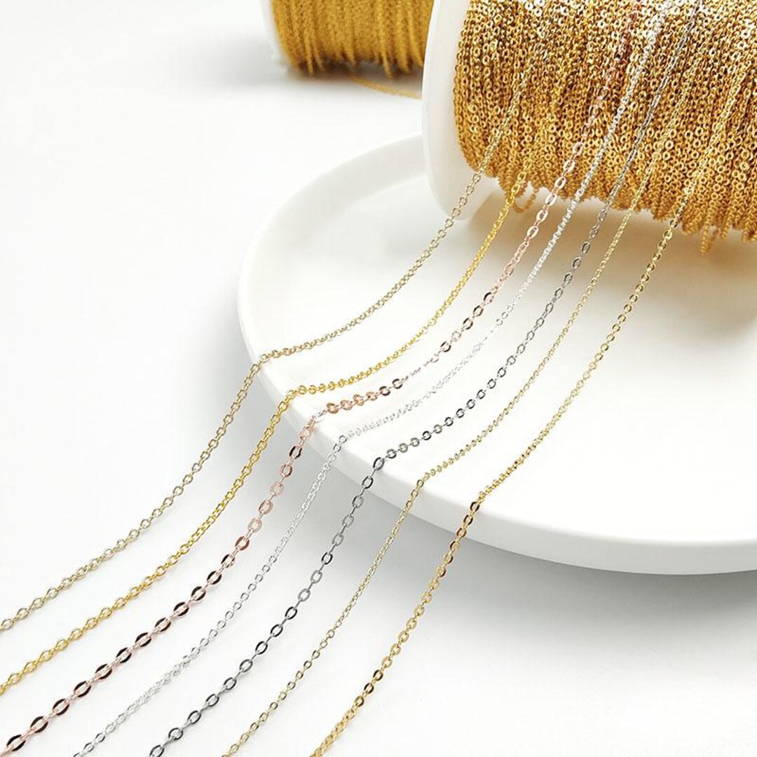 1meter Gold Plated O Shape Link Chain, Necklace Chains, Cable Chain for ...