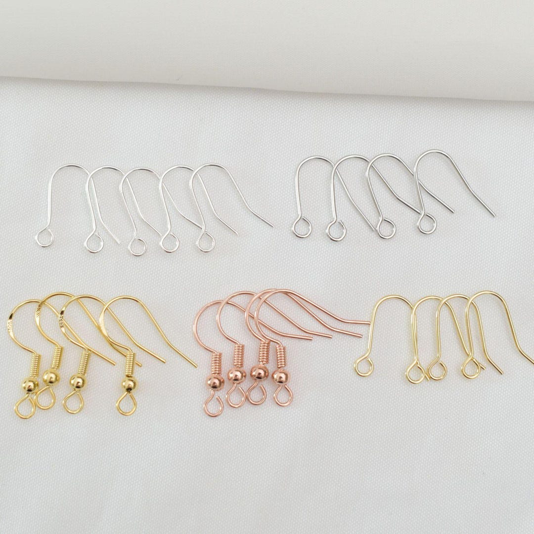 100pcs 18K Gold Plated Brass Ear Wire, Earring Hooks With Ball, Dangle ...