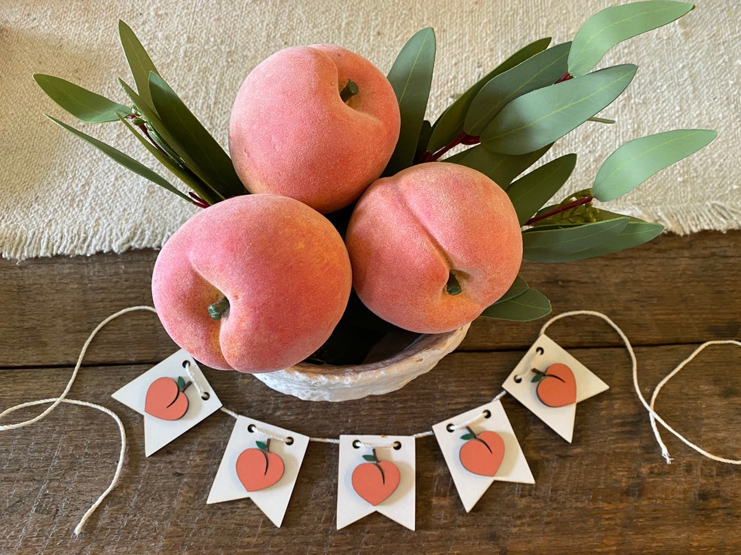 Peach Mini Banner, Peach Banner, Peaches, Spring Decor, Summer Decor ...
