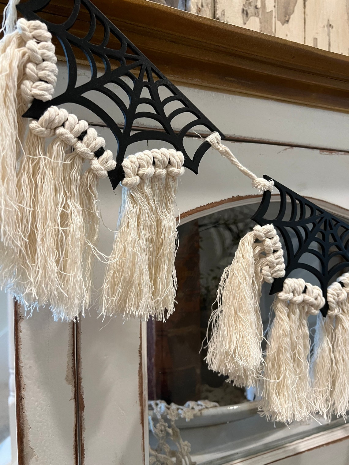 Spider Web Garland. Halloween Garland. Fall Garland. Macrame - Etsy