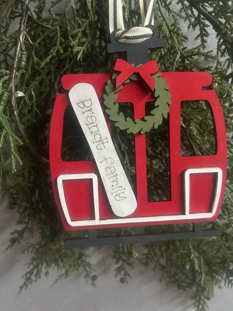 Gondola Christmas Ornament. Christmas Garland. Christmas Decor. Ski Lodge Decor. Vintage ...