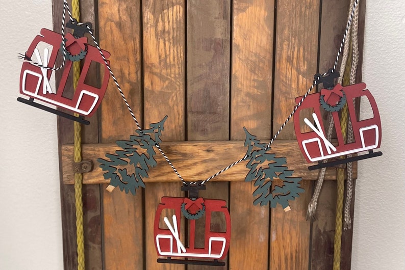 Miniature Gondola Banner. Ski Decor Garland. Vintage Ski - Etsy