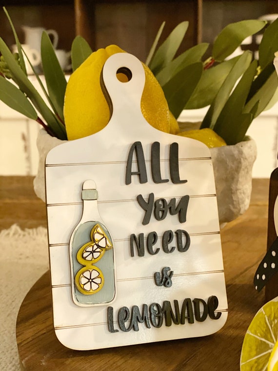 Mini decorative cutting board lemon decor lemonade tier | Etsy