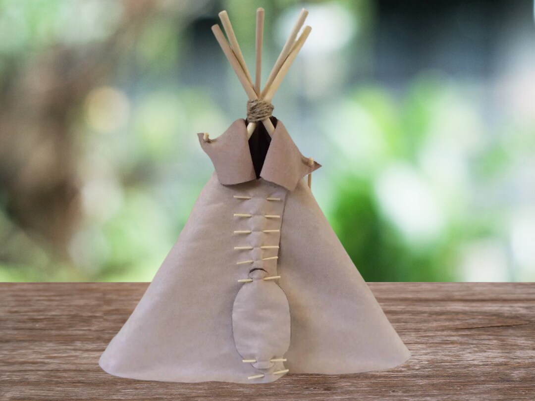Miniature Teepee Art for Native American Decor, Victorian Dollhouse Tent Camping, or Lakota Doll ...