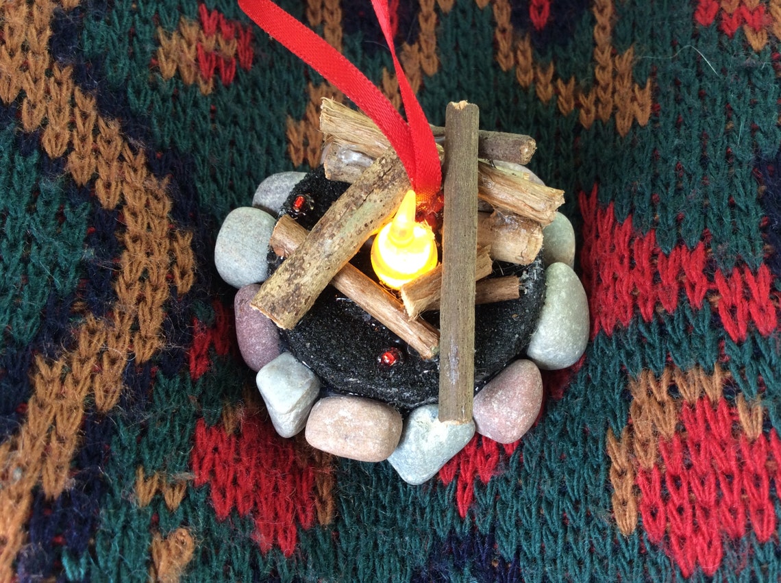 Campfire Ornament Bonfire Decor Outdoorsy Camping Christmas - Etsy