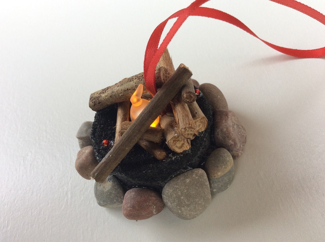 Campfire Ornament Bonfire Decor Outdoorsy Camping Christmas - Etsy