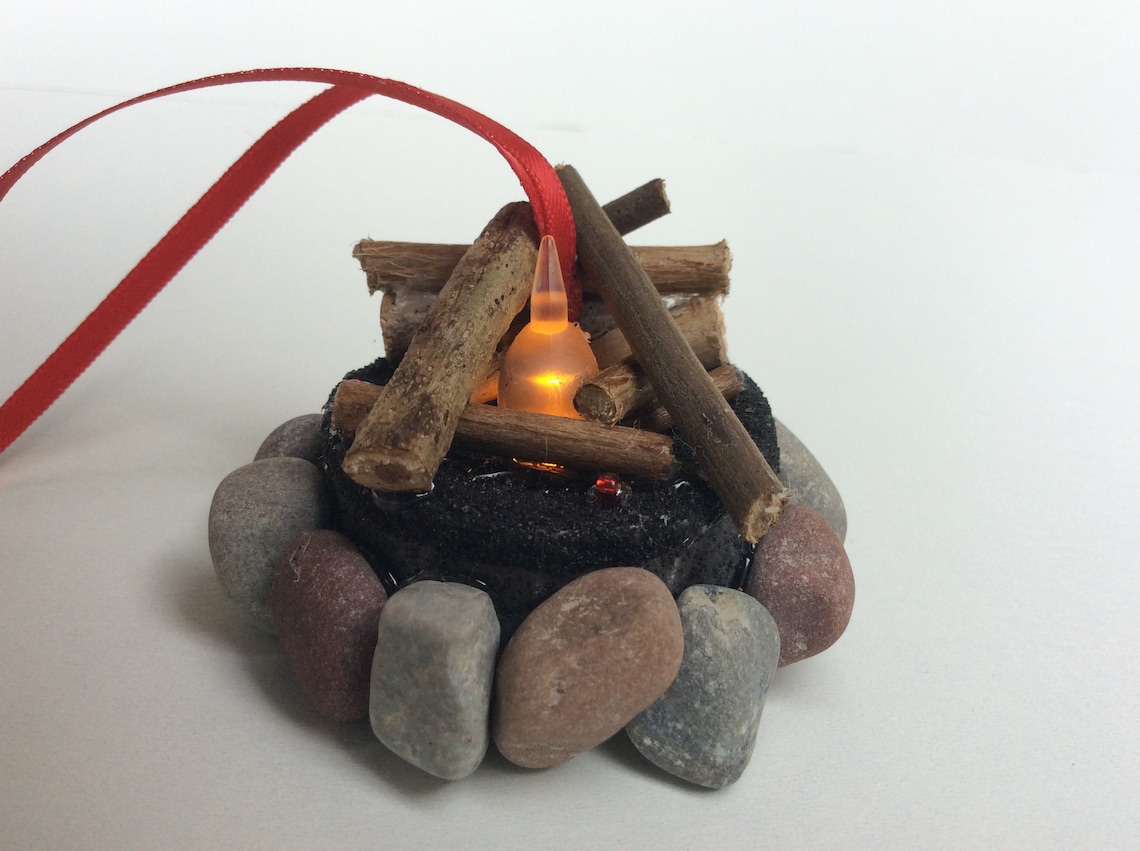 Campfire Ornament Bonfire Decor Outdoorsy Camping Christmas - Etsy