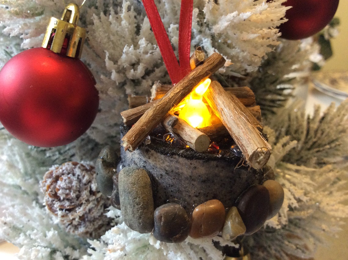 Campfire Ornament Bonfire Decor Outdoorsy Camping Christmas - Etsy