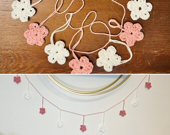 Festive Hearts & Flower Garland // Cute Crochet Spring Garland // Fun ...