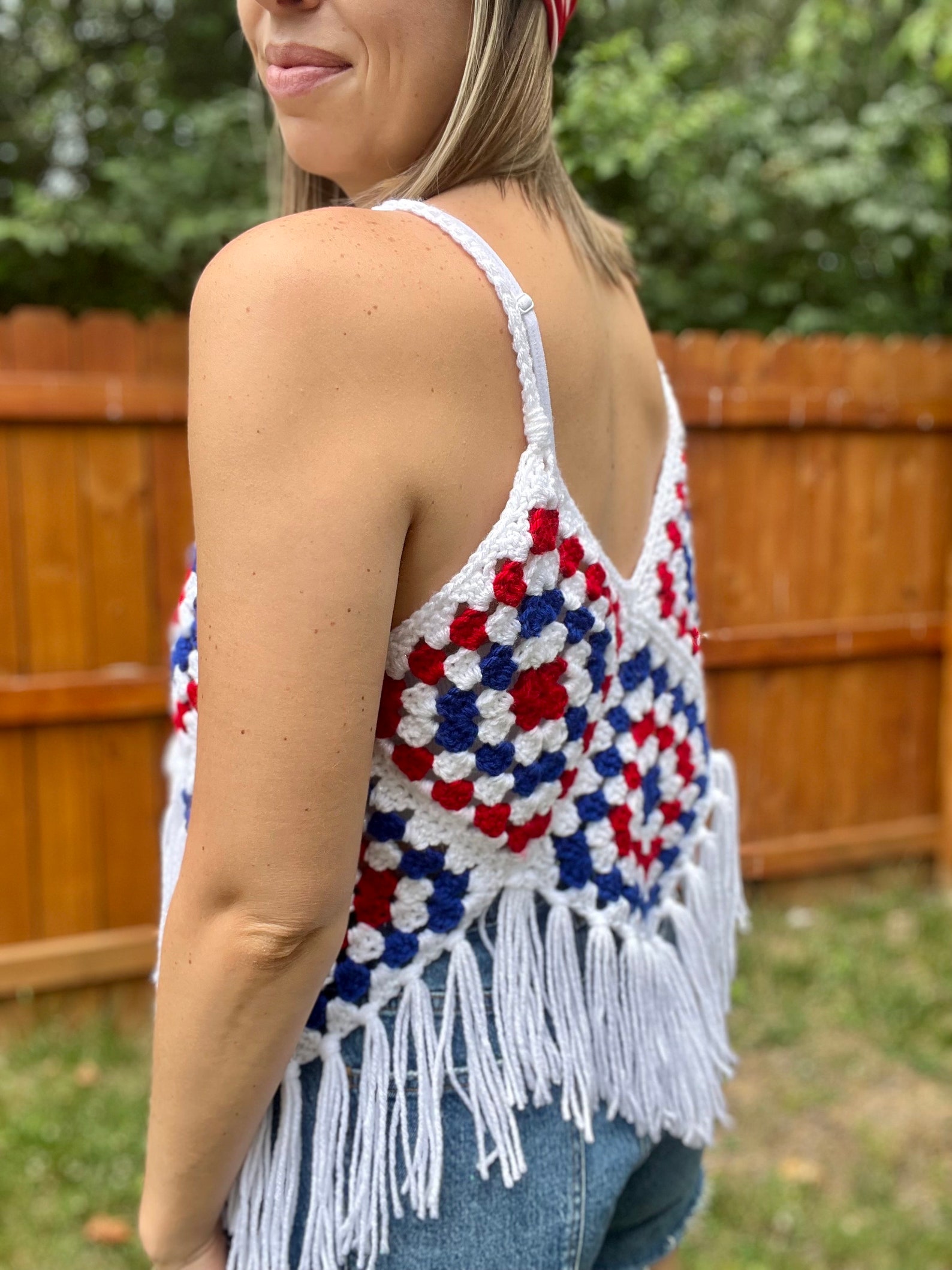 Fourth of July Boho Fringe Tank Top // Cute July Fourth Crop Top ...