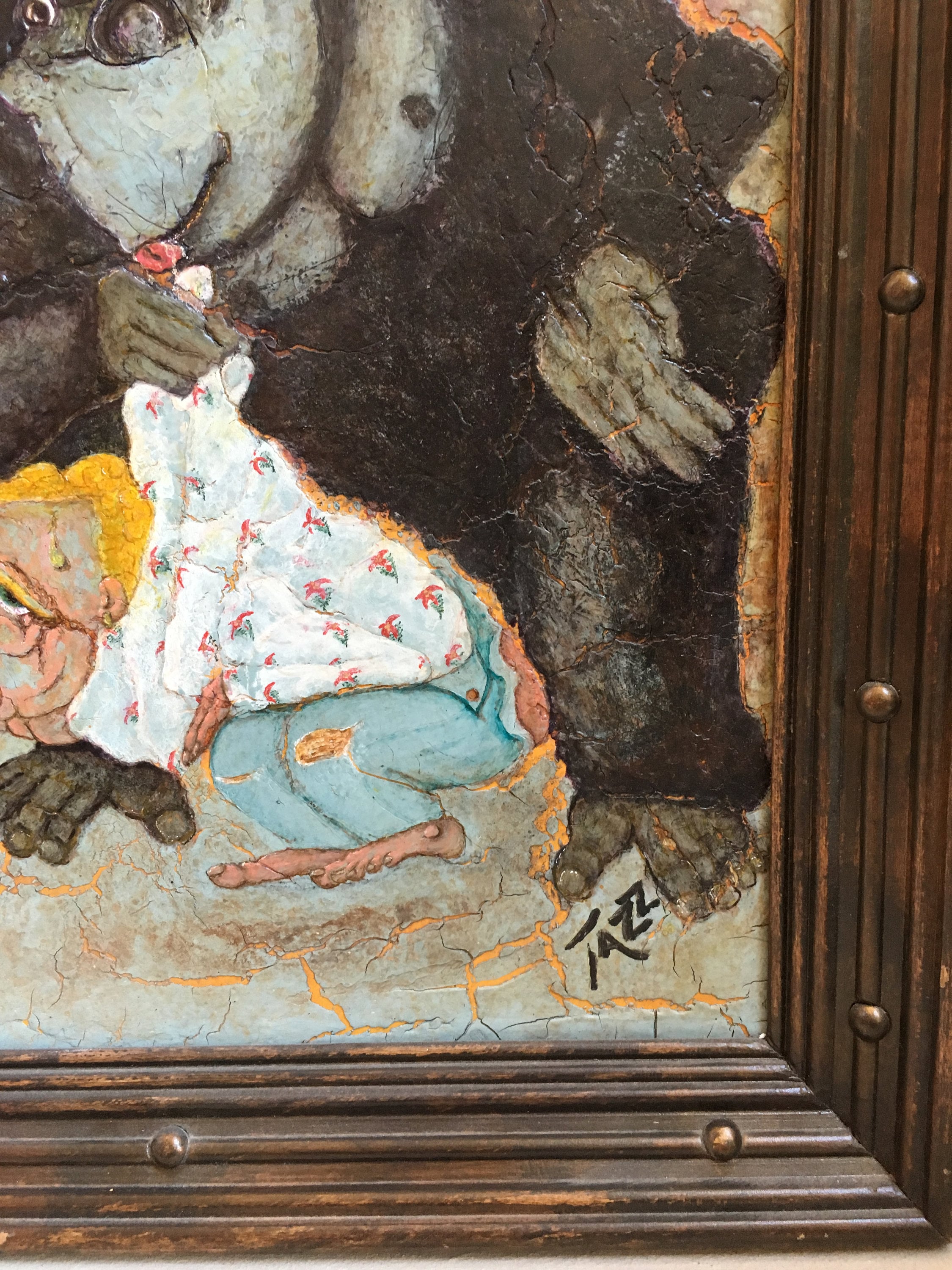 Who's Spanking Who?: Original Mixed Media Painting by Tazz. 23.75" X 20 ...
