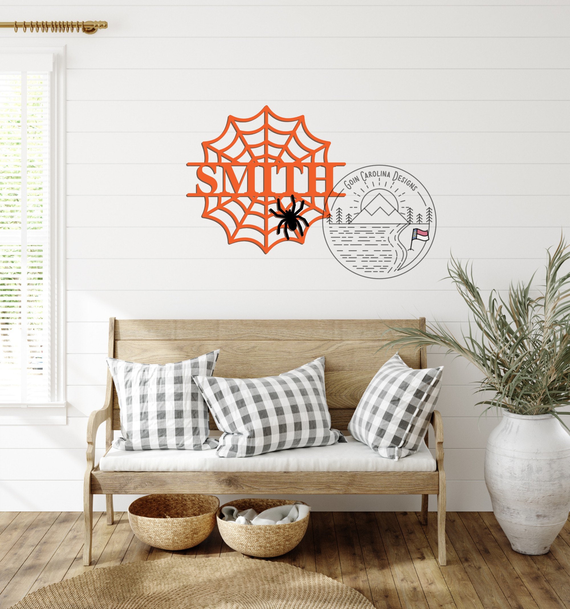Spider Web Name Sign Halloween Door Hanger - Etsy