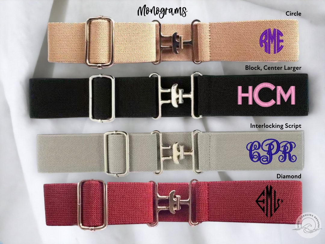 Elastic Belt With Monogram | Embroidery | Equestrian Embroidered Belt ...