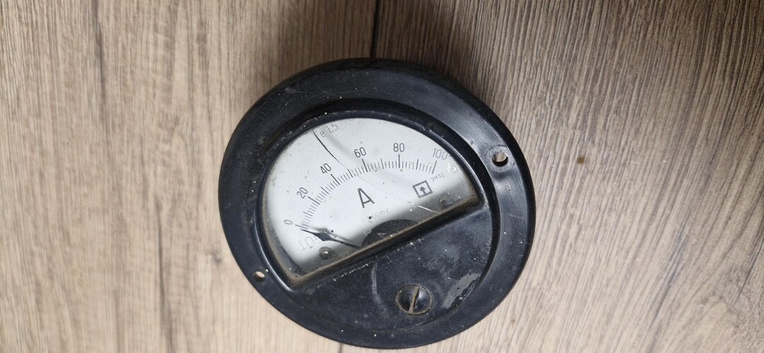 Vintage Gauge, Vintage Ammeter Gauge, Vintage Ammeter, Gauge, Old ...