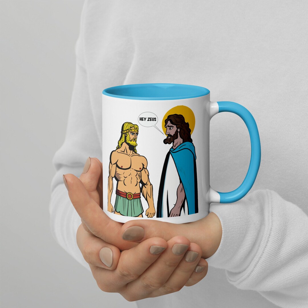 HEY ZEUS Mug With Color POP - Etsy