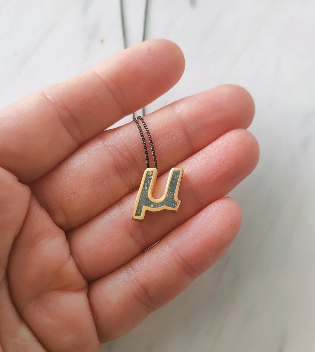 Greek Letter M, Silver Letter, Concrete Jewelry - Etsy