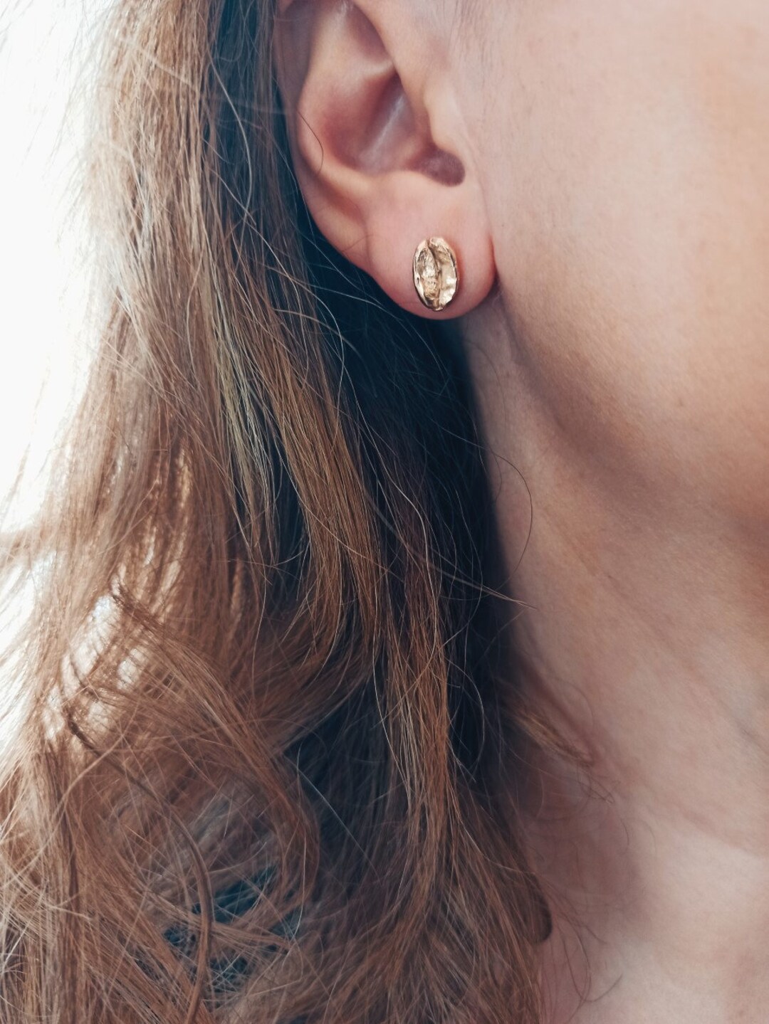 Coffee Bean Earrings, Coffee Earrings, Silver Earrings, Minimal ...