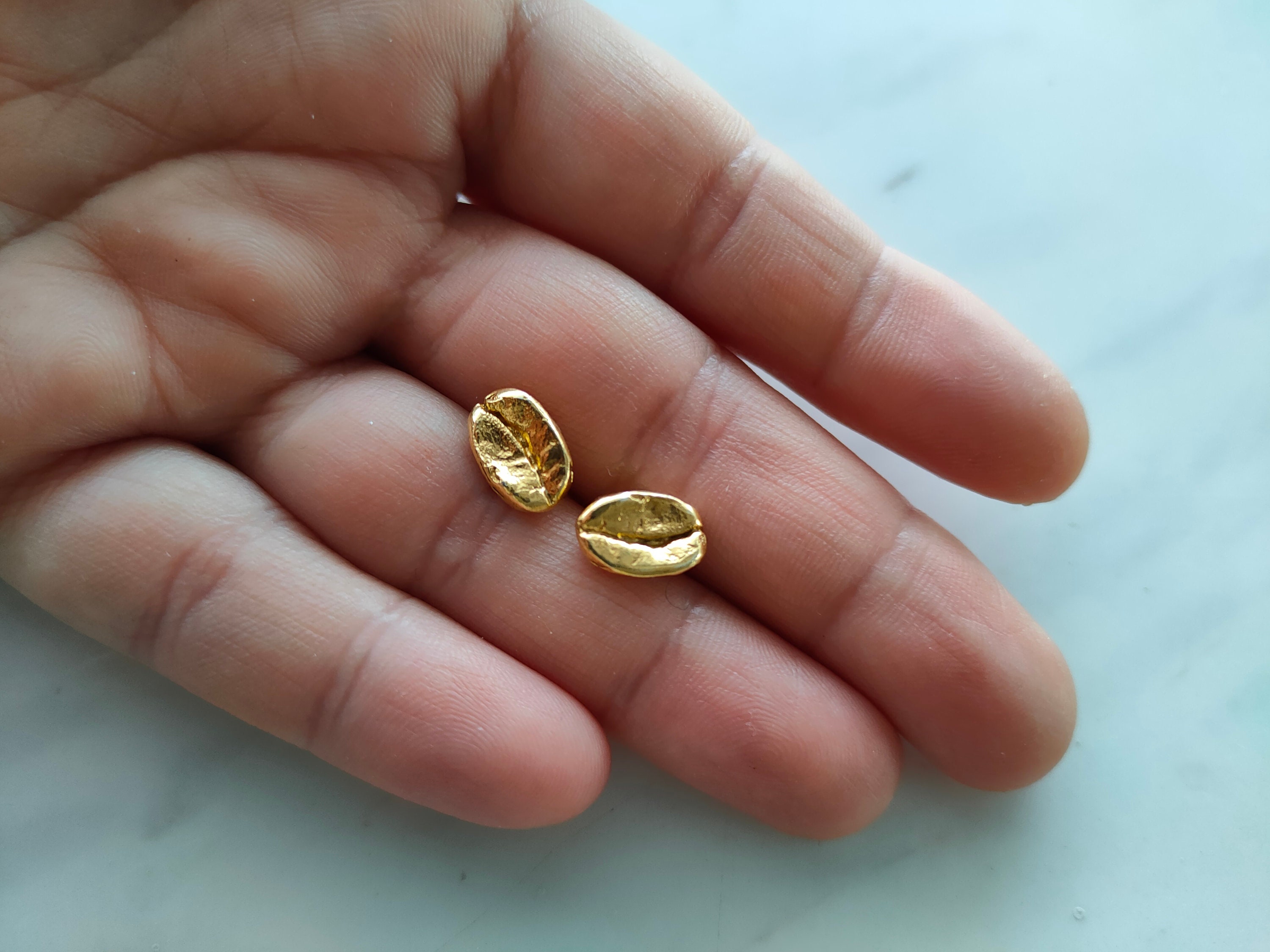 Coffee Bean Earrings, Coffee Earrings, Silver Earrings, Minimal ...